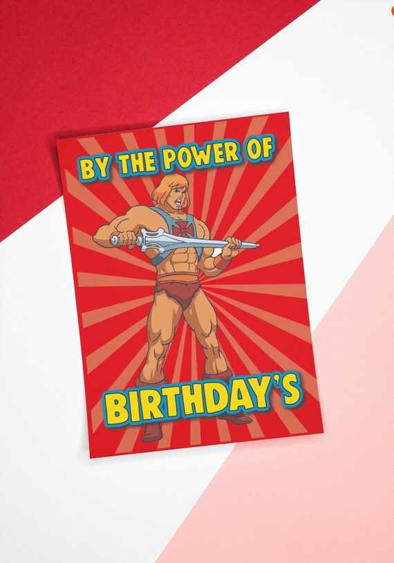 He Man Birthday Card by the Power of Birthday IN131 for Him | Etsy