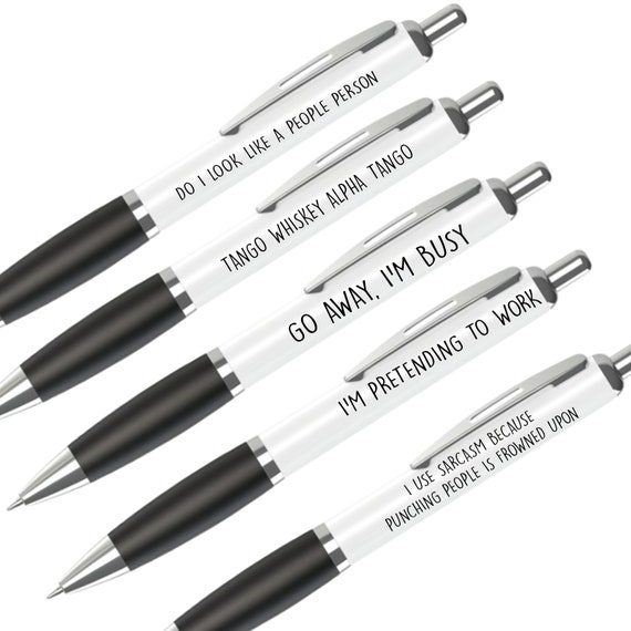 5 Pack of Ballpoint Pens Funny Pen Set for Colleagues Funky Stationery Quirky Gift Office Desk Accessories Rude Pen Set Etsy UK