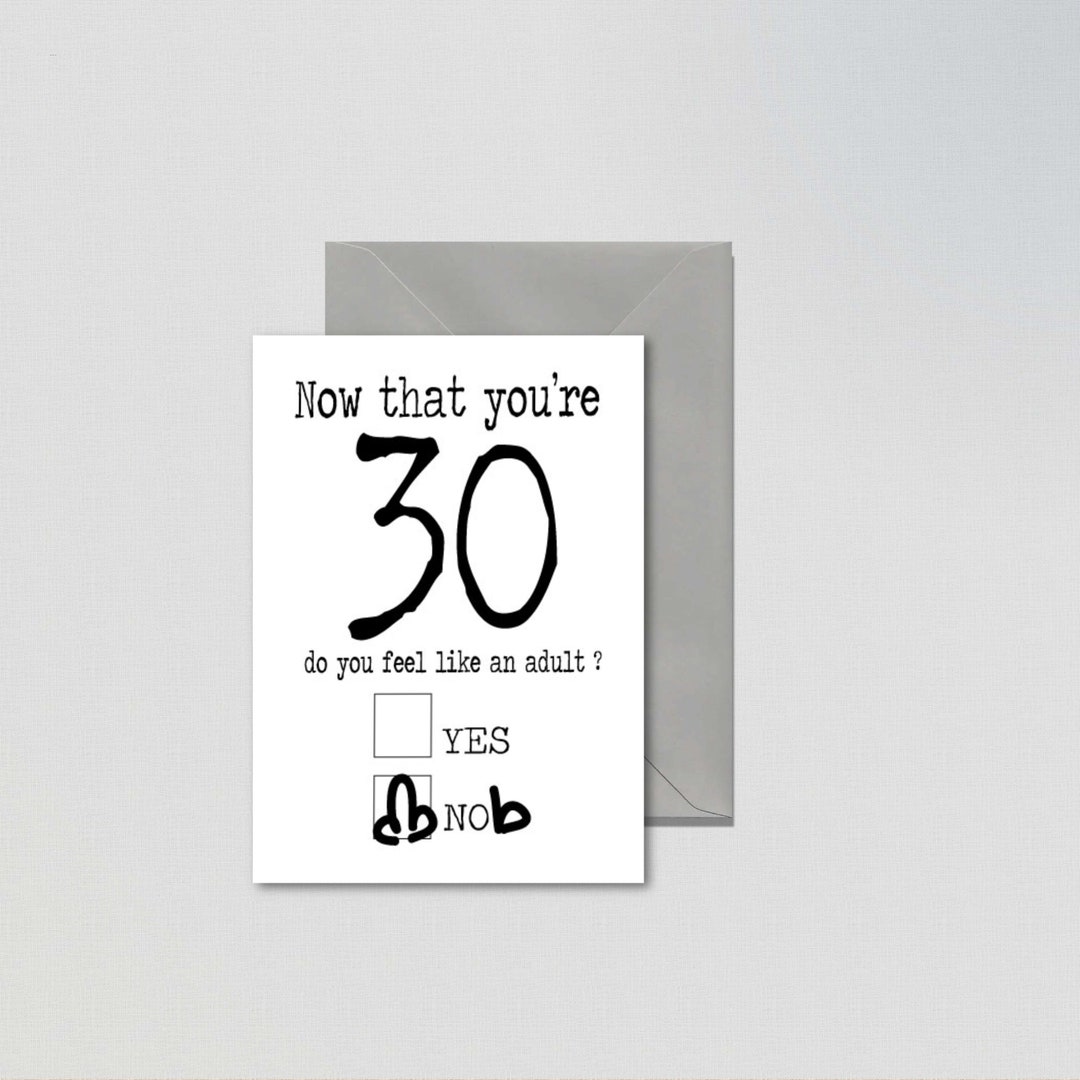 30th Birthday Card 30 Thirty Birthday Greetings Card Funny Adult Rude ...