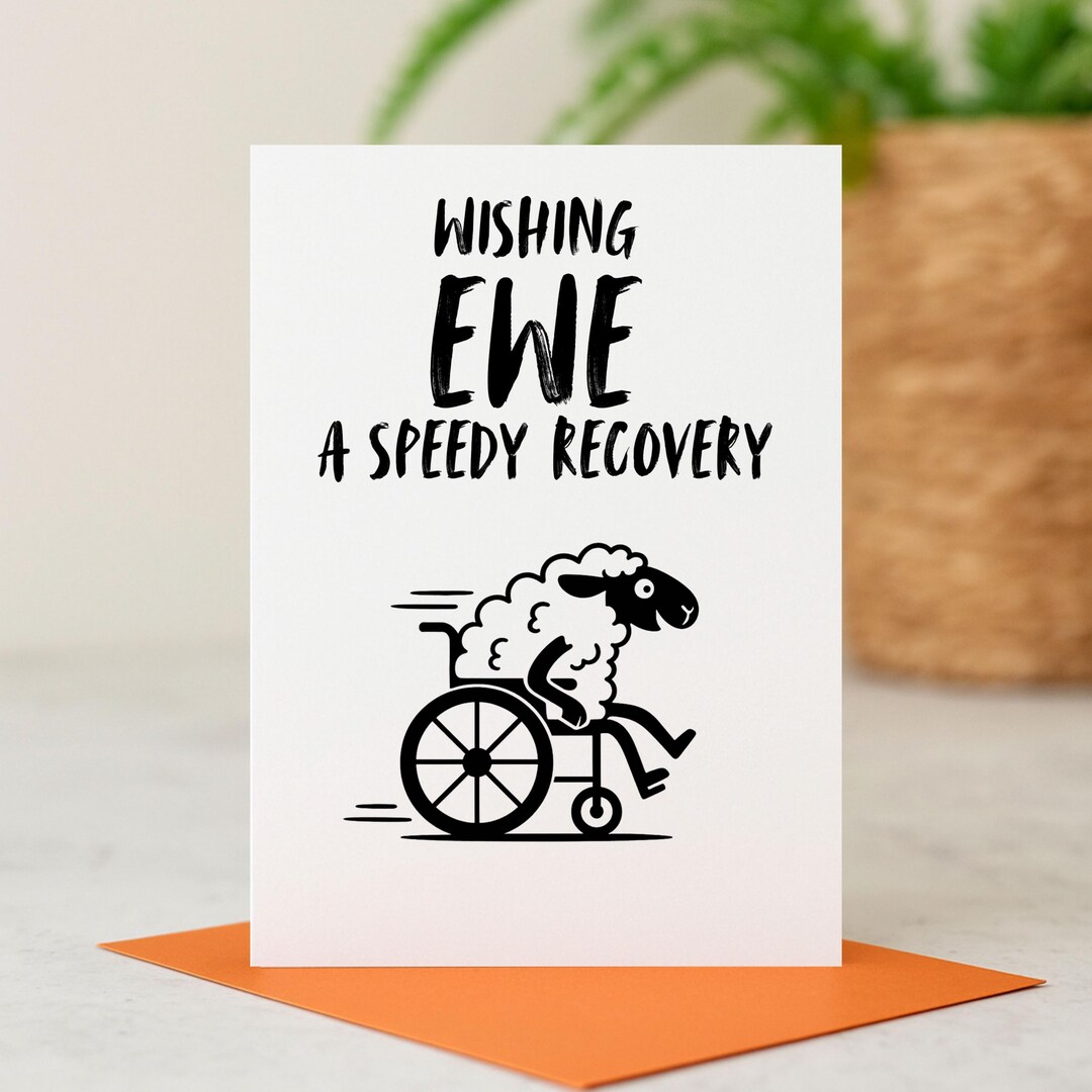 Funny Sheep Get Well Soon Card - Wishing Ewe a Speedy Recovery - Farm ...