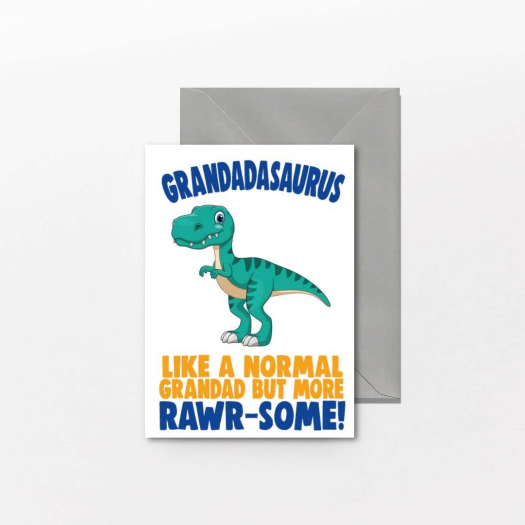Cute Dinosaur Father's Day Card Birthday Card - Granda, Grandpa ...