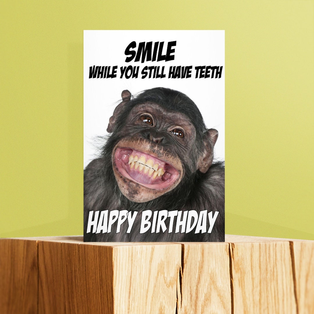 Funny Birthday Card Monkey Card Cheeky Monkey Age Joke - Etsy