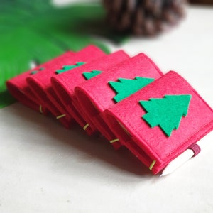 Mini Felt Notebook Keychain, Christmass Keychain, Gift, Pine Tree ...