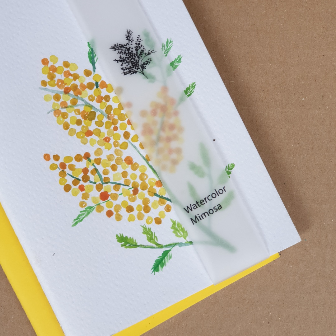 Hand-painted A6 Notebook, Watercolor Flower Notebook, Mimosa Watercolor ...