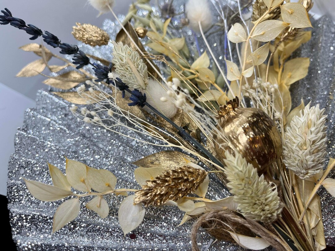 Extra Large Silver Gold Glitter Dried Palm Spear Cake Topper ...