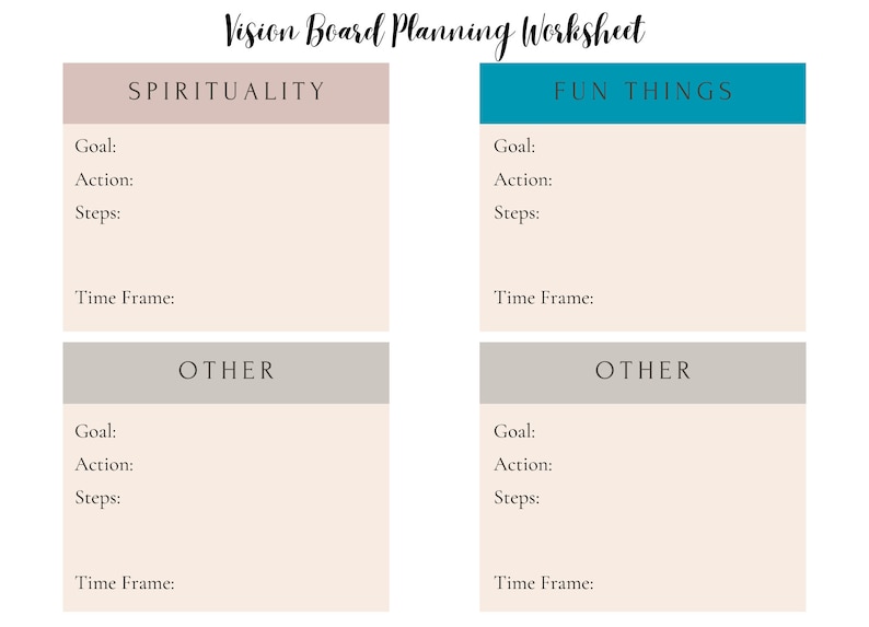 Vision Board Kit Printable | Manifestation & Goal Setting Planner ...
