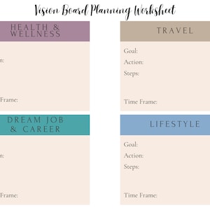 Vision Board Kit Printable | Manifestation & Goal Setting Planner ...