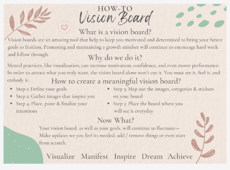 Vision & Dream Board Kit Kids and Teens Manifesting, Intention Setting ...