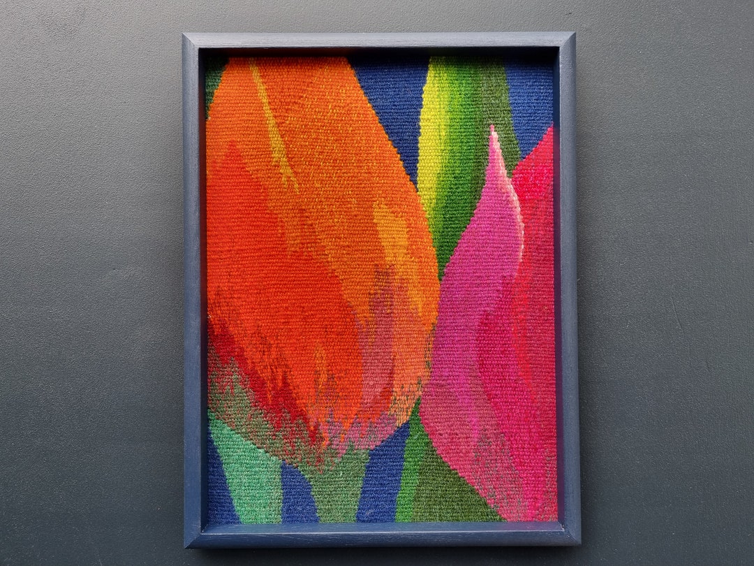 Handwoven Spring Tulips Tapestry: Colorful Floral Textile Art - Etsy