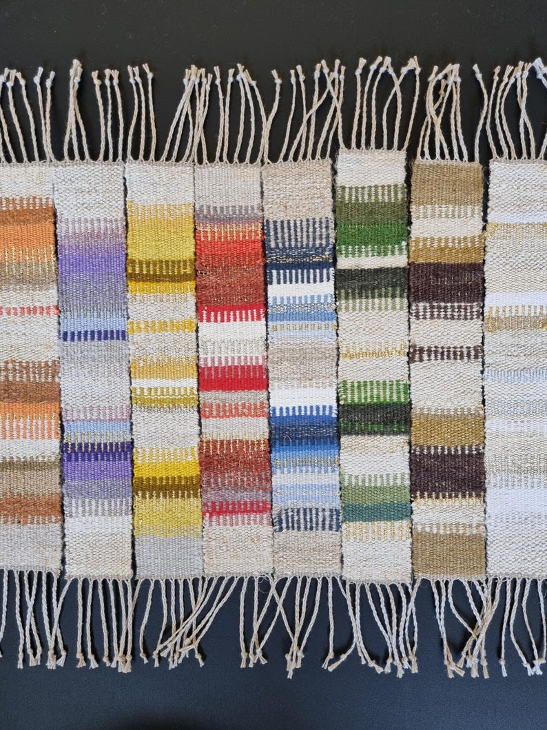 Handwoven Bookmark, Linen Book Plate, Woven Marker, Handmade Exlibris ...