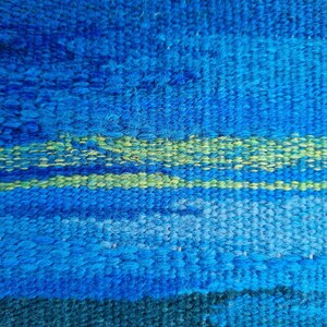 Handwoven Tapestry Decor, Abstract Wall Art, Blue Green Textured ...