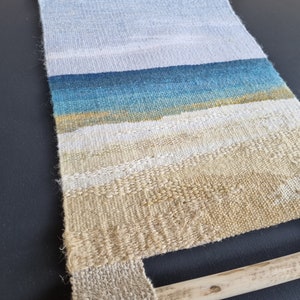 Small Hanging Wall Decor, Woven Tapestry, Blue Sea, Handweaving Wall ...