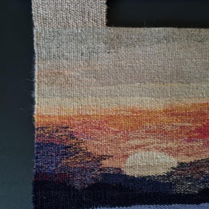 Handwoven Wool Tapestry : Sunset, Handmade Textured Fibre Art Decor - Etsy
