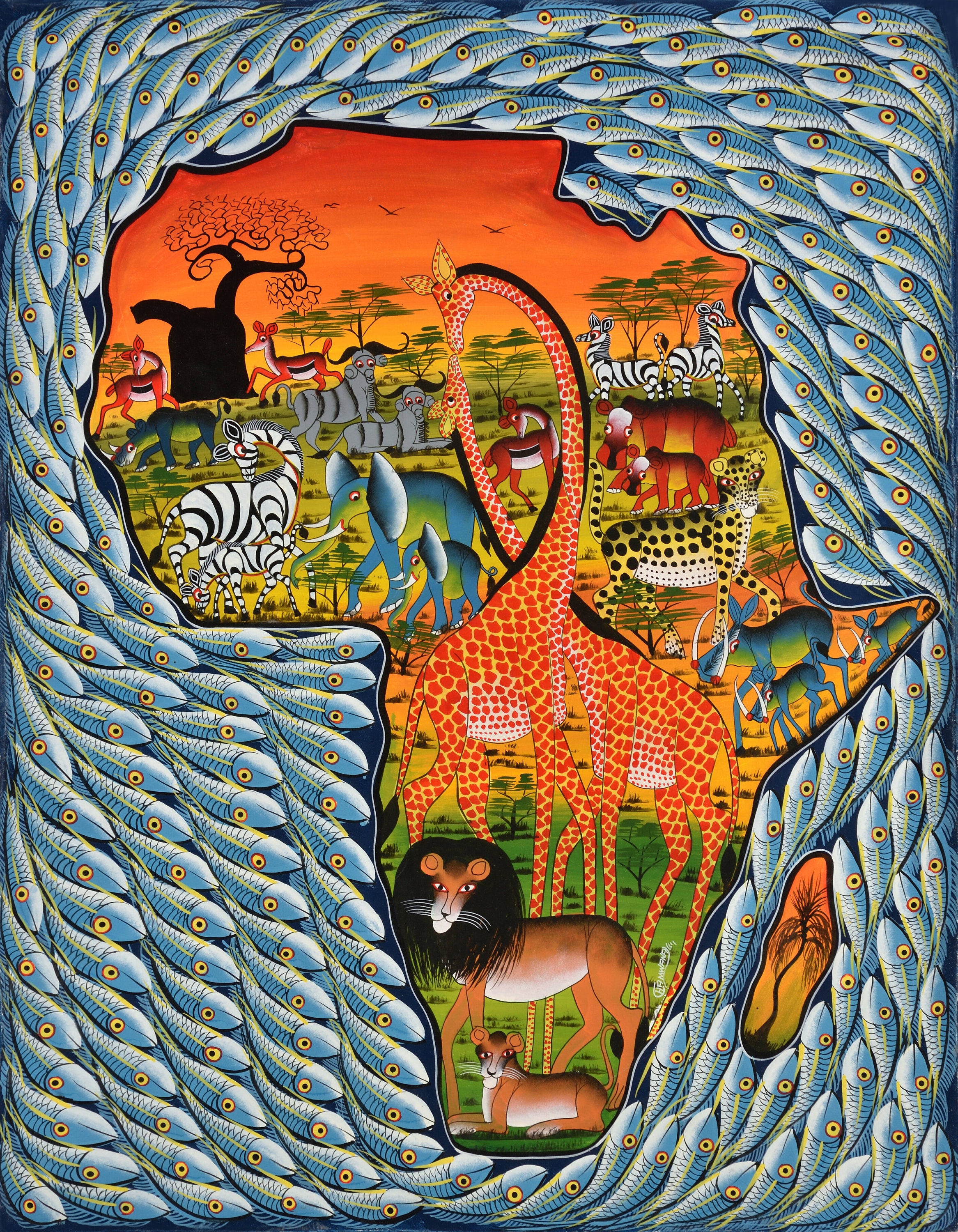 African Art Paintings Of Animals