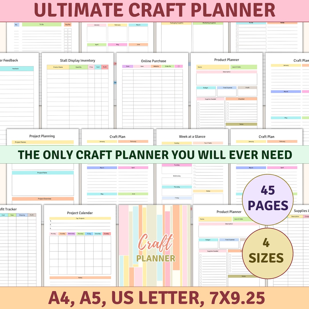 Craft Organization Binder, Craft Planner, Craft Project Planner, Craft ...