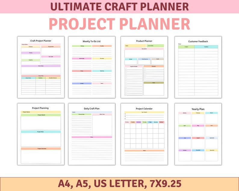 Craft Organization Binder, Craft Planner, Craft Project Planner, Craft ...