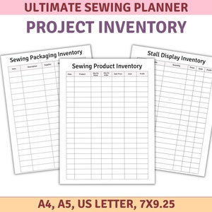Printable Sewing Project Planner and Organiser, Knitting and Crochet ...