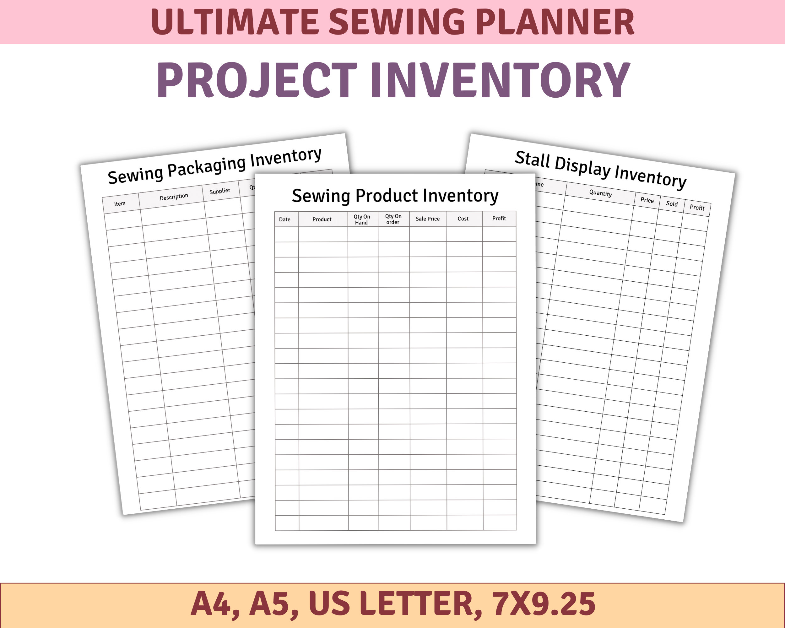 Printable Sewing Project Planner and Organiser, Knitting and Crochet ...