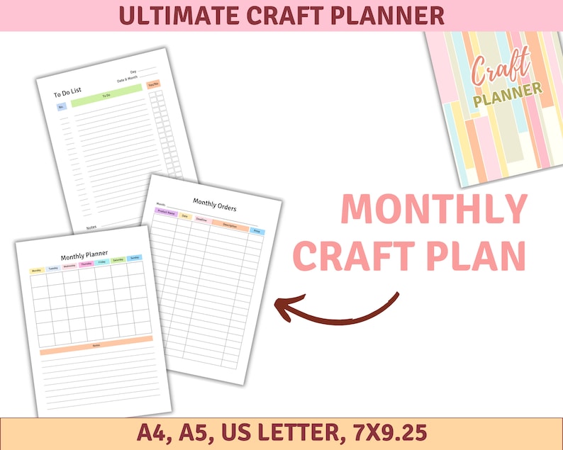 Craft Organization Binder, Craft Planner, Craft Project Planner, Craft ...