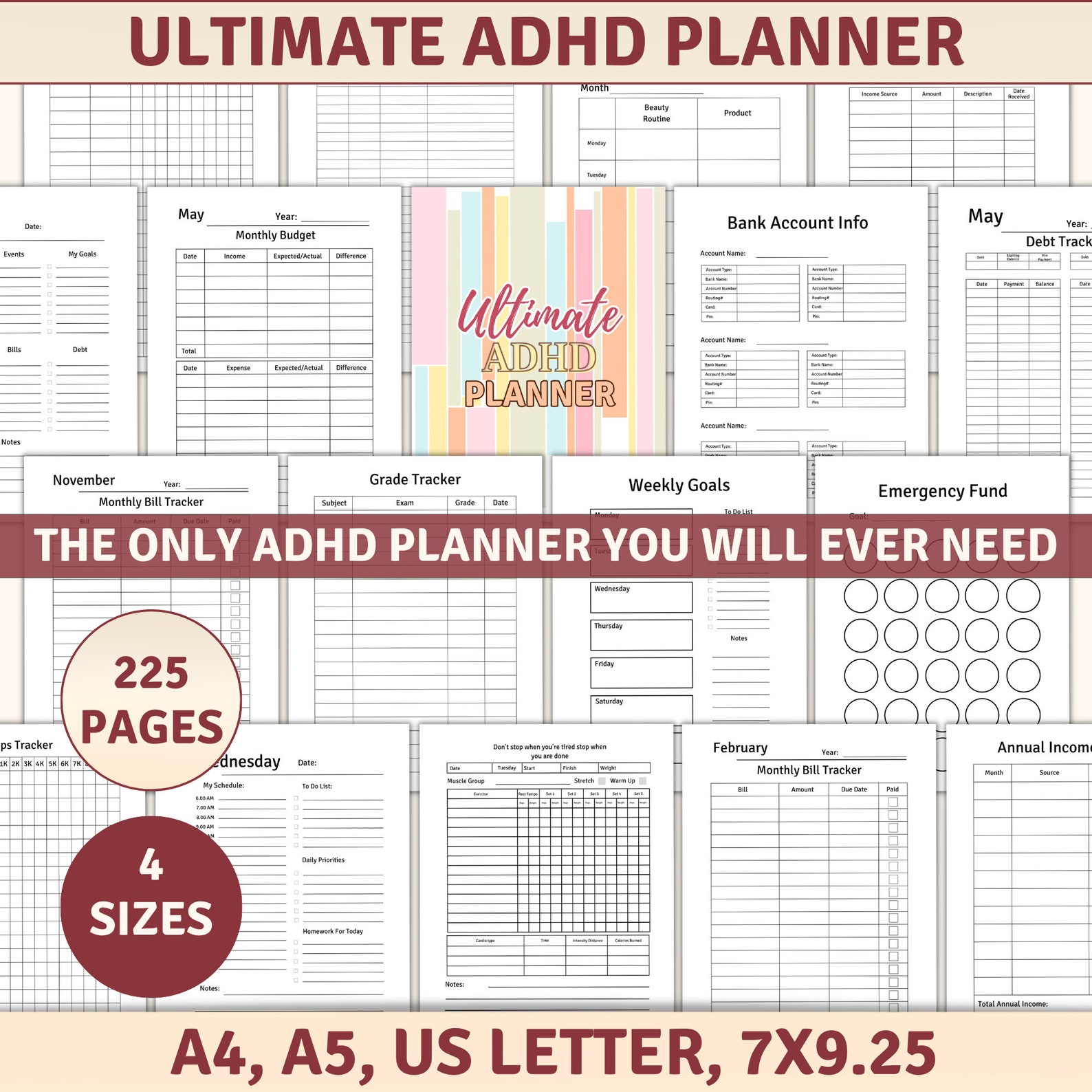 Buy ADHD Planner Adult, ADHD Planner Bundle, ADHD Organization, Adhd ...