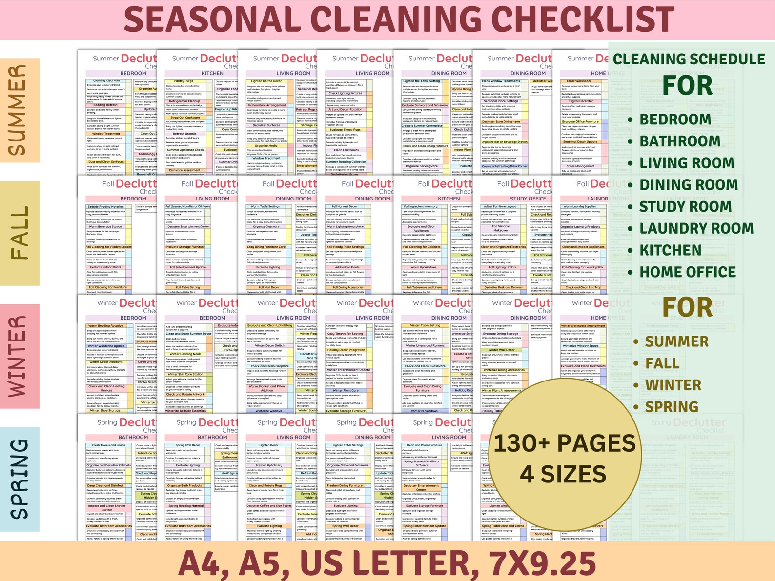 Printable Cleaning Schedule Bundle Editable, Ultimate Cleaning Planner ...