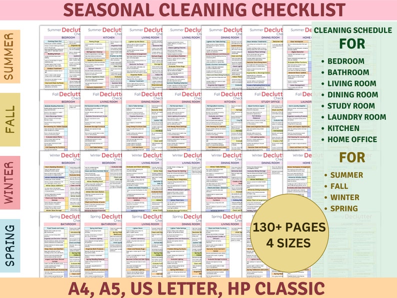 Printable Cleaning Schedule Bundle Editable, Ultimate Cleaning Planner Checklist, Guided ...