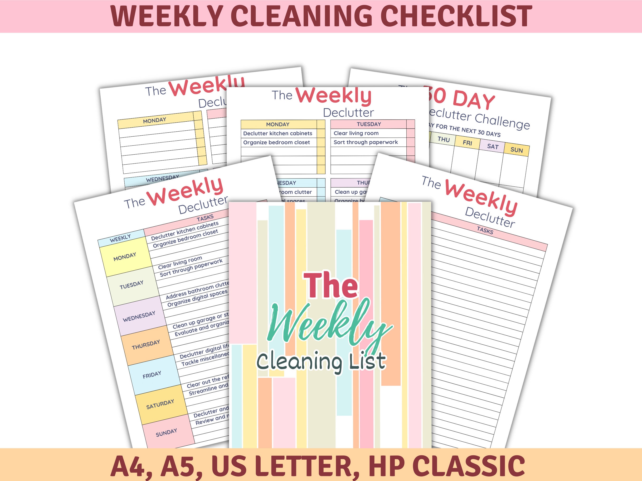 Printable Cleaning Schedule Bundle Editable, Ultimate Cleaning Planner Checklist, Guided ...