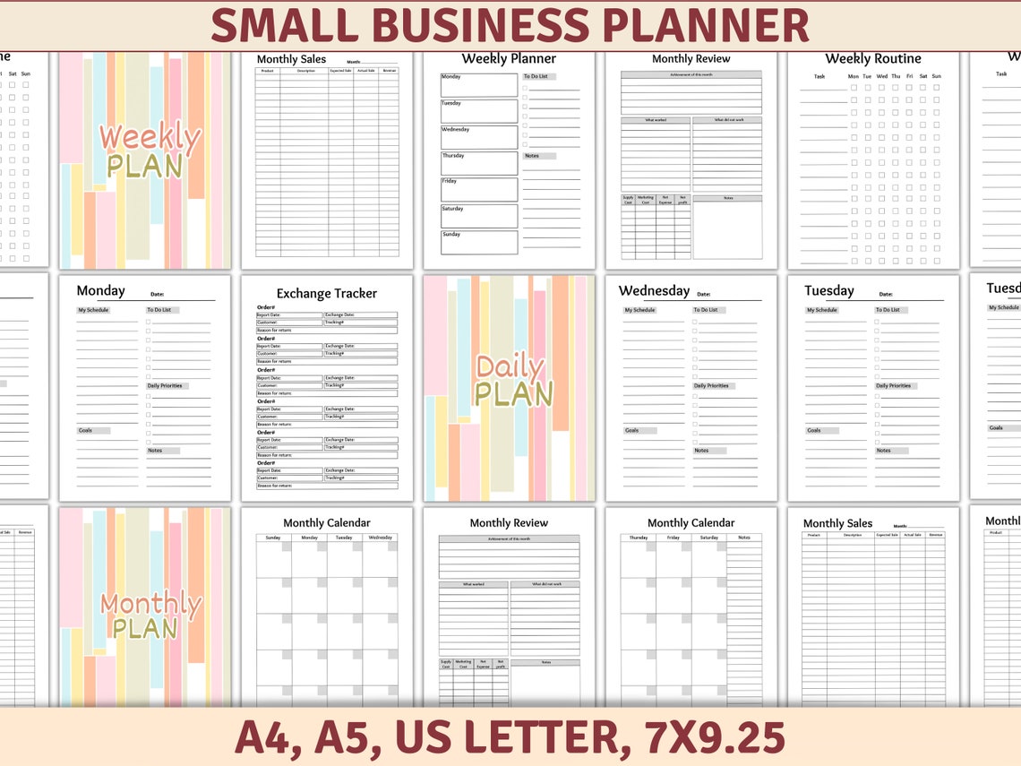 Printable Small Business Planner, Organization Bundle (digital Download ...