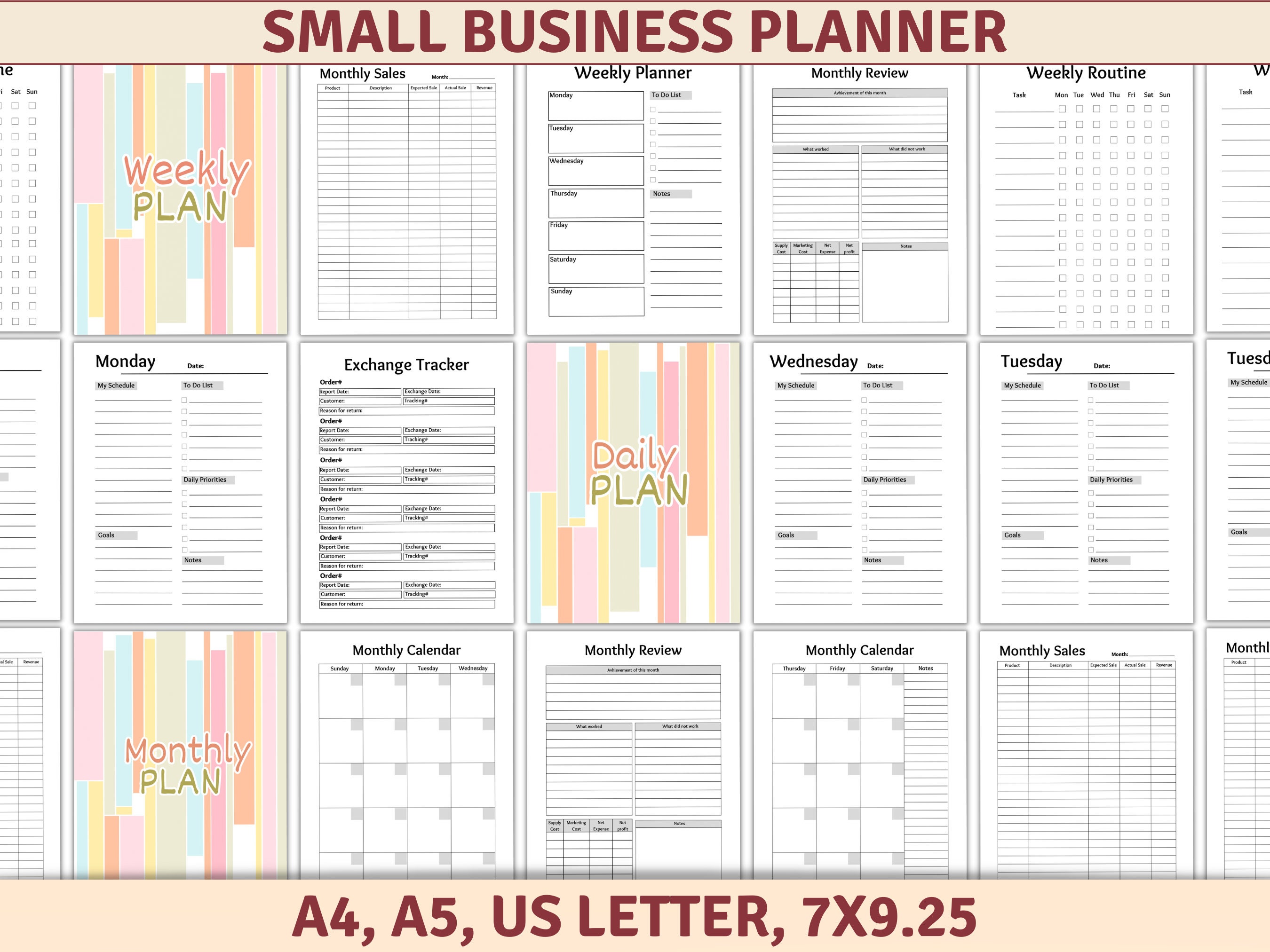Printable Small Business Planner, Organization Bundle (digital Download ...