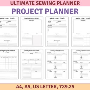 Printable Sewing Project Planner and Organiser, Knitting and Crochet ...
