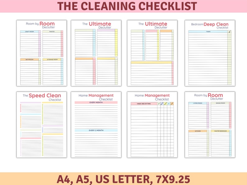 Printable Cleaning Schedule Bundle Editable, Ultimate Cleaning Planner ...