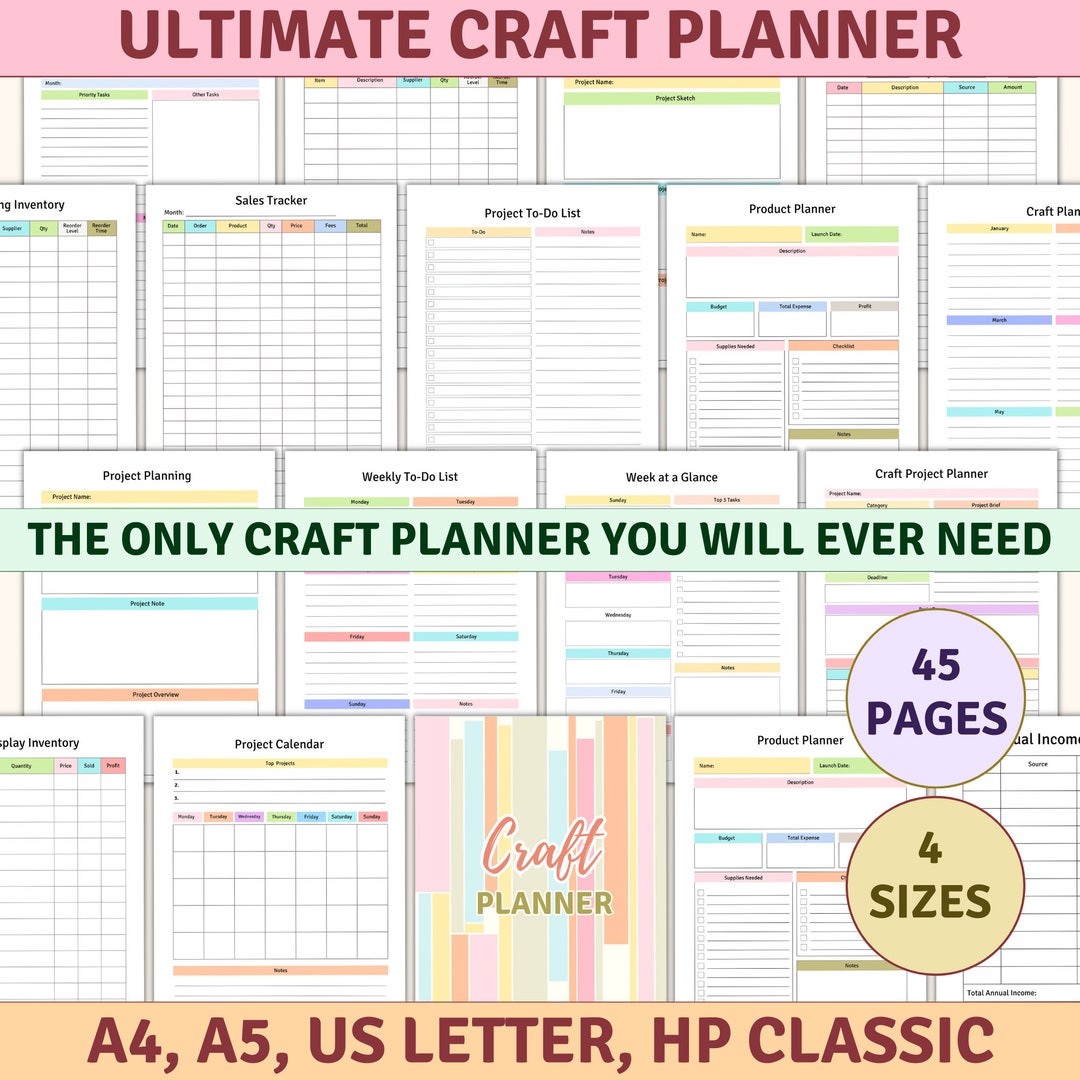 Craft Organization Binder, Craft Planner, Craft Project Planner, Craft ...