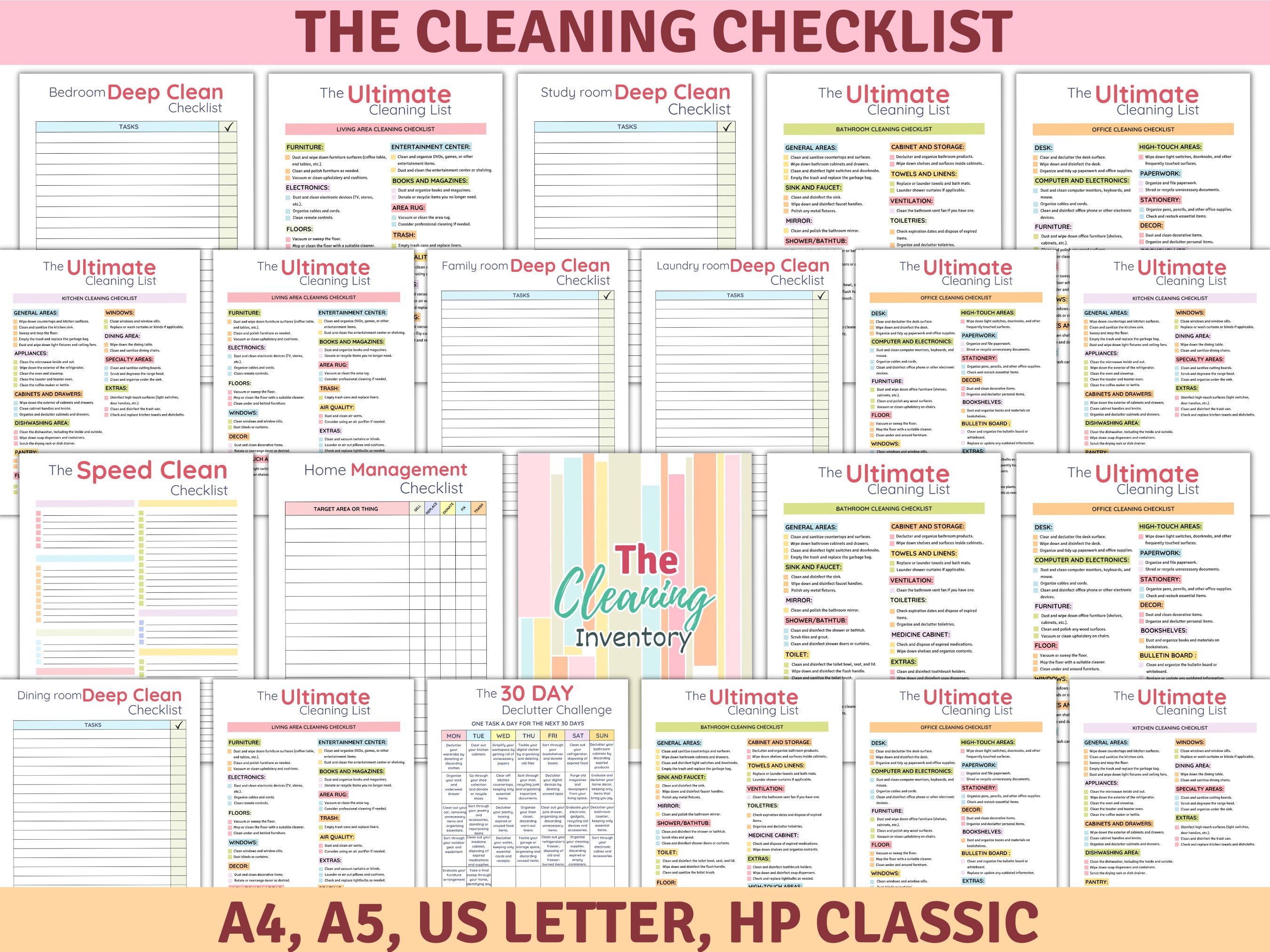 Printable Cleaning Schedule Bundle Editable, Ultimate Cleaning Planner ...
