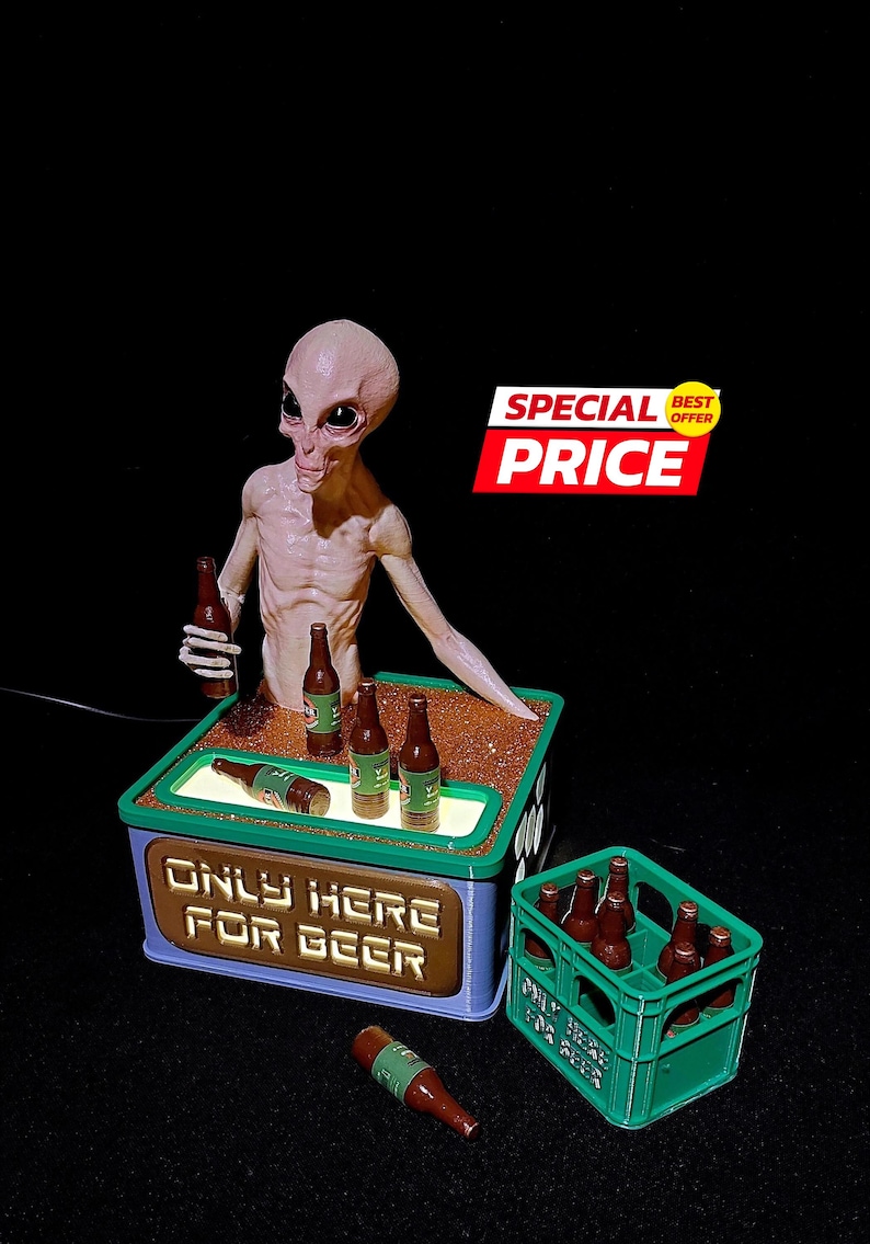 Drunk Alien Diorama, Recordable Sound, Illuminated Sci-fi Art - Etsy
