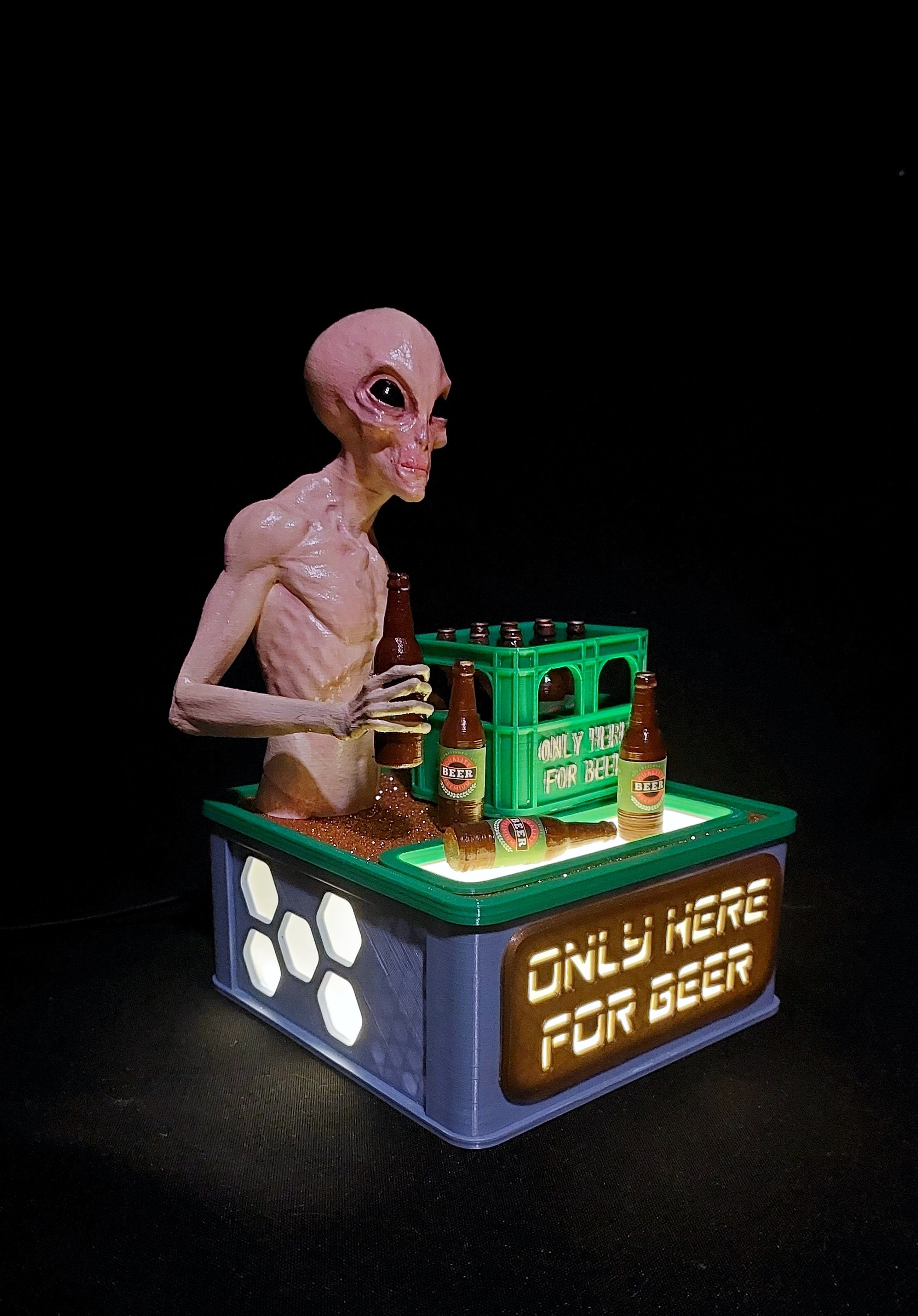 Drunk Alien Diorama, Recordable Sound, Illuminated Sci-fi Art - Etsy