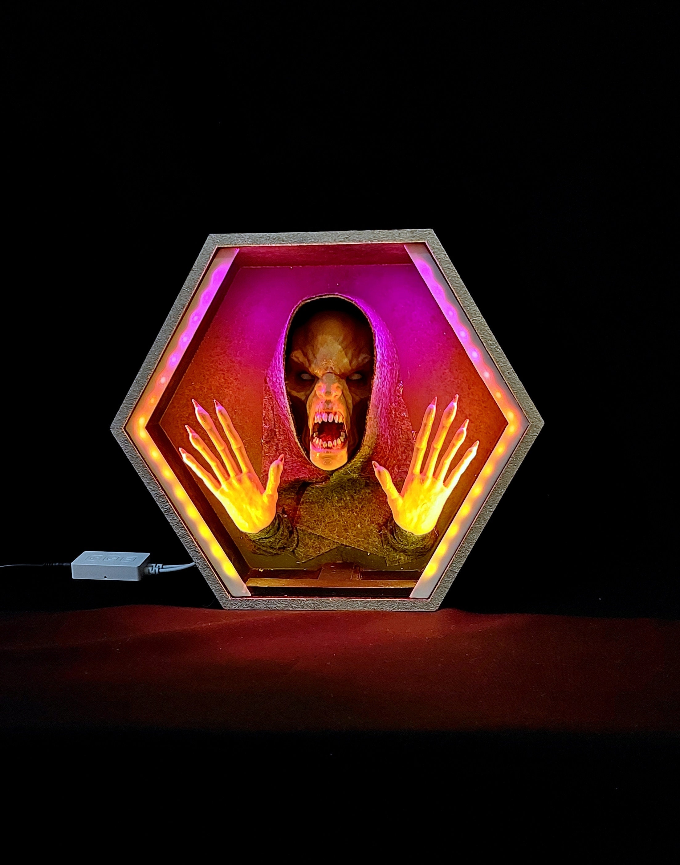 Demon Alien Hexagon Diorama ,sound Sensitive-wifi - Etsy