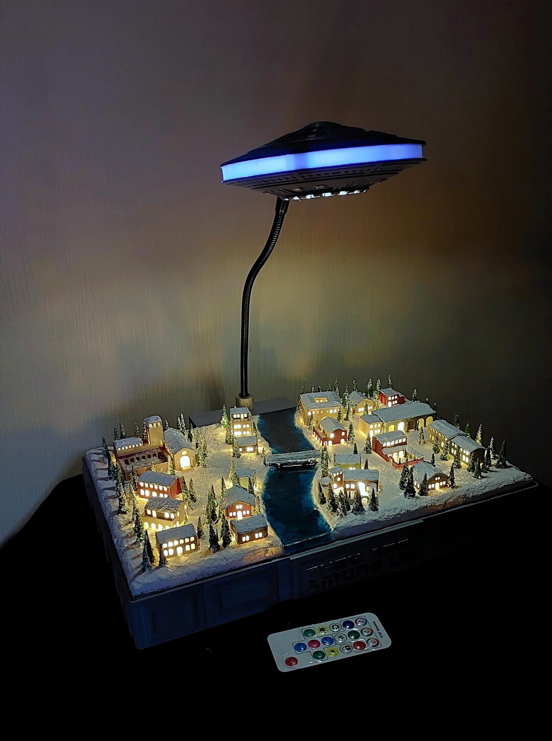 Ufo Abduction - Snowy Village Diorama - Smart RGB Illuminated, Alien ...