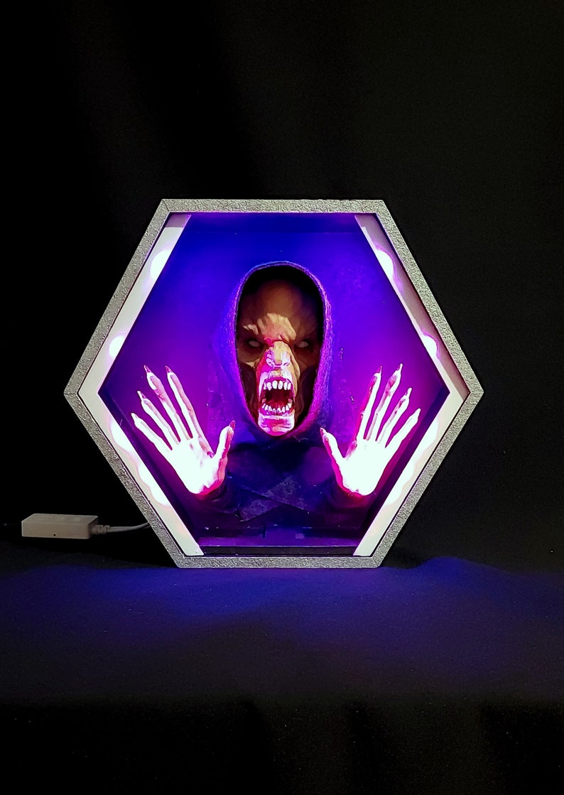 Demon Alien Hexagon Diorama ,sound Sensitive-wifi - Etsy