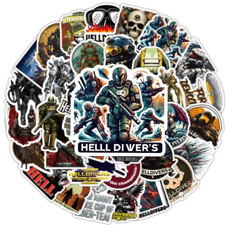 Helldivers 2 Sticker Pack 50 Stickers - Etsy
