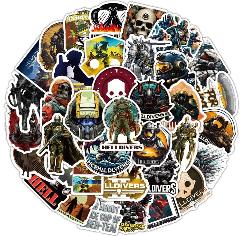 Helldivers 2 Sticker Pack 50 Stickers - Etsy