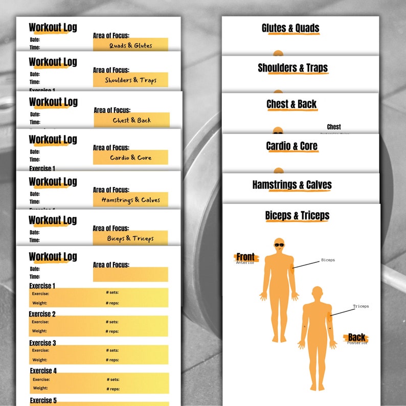Printable Workout Log Sheets | Gym Tracking Sheet | Record Your ...