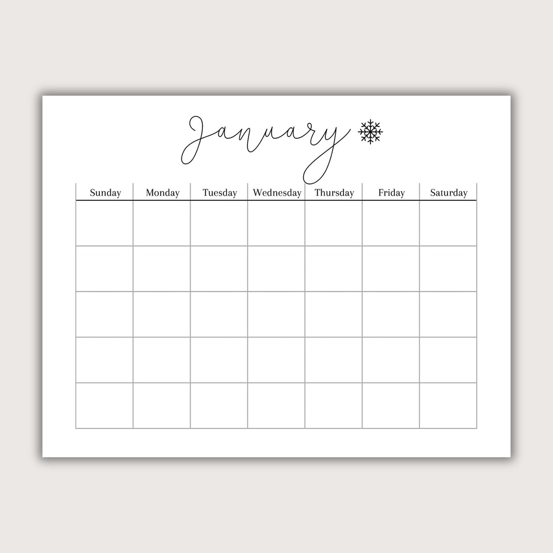 Printable Blank 12-month Calendar, Landscape 11 X 8.5" 12 Monthly Pages ...