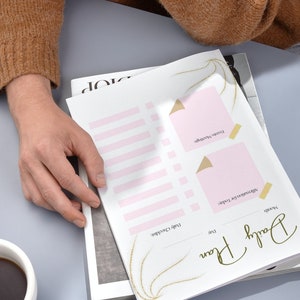 Printable Daily Planner Sheet, To-do Daily Check List, Pink White ...