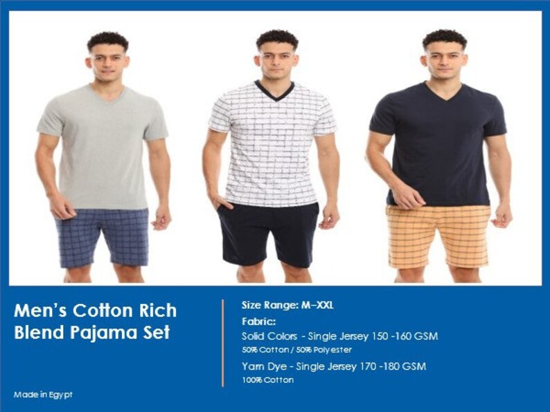 Men's Cotton Rich Pajama Set Mens Sleepwear Set - Etsy