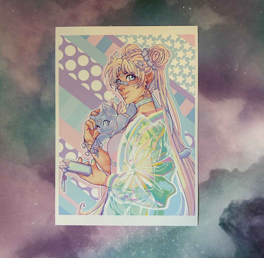 5"x7" Art Print | Pastel Moon Princess | Sailor Moon - Etsy