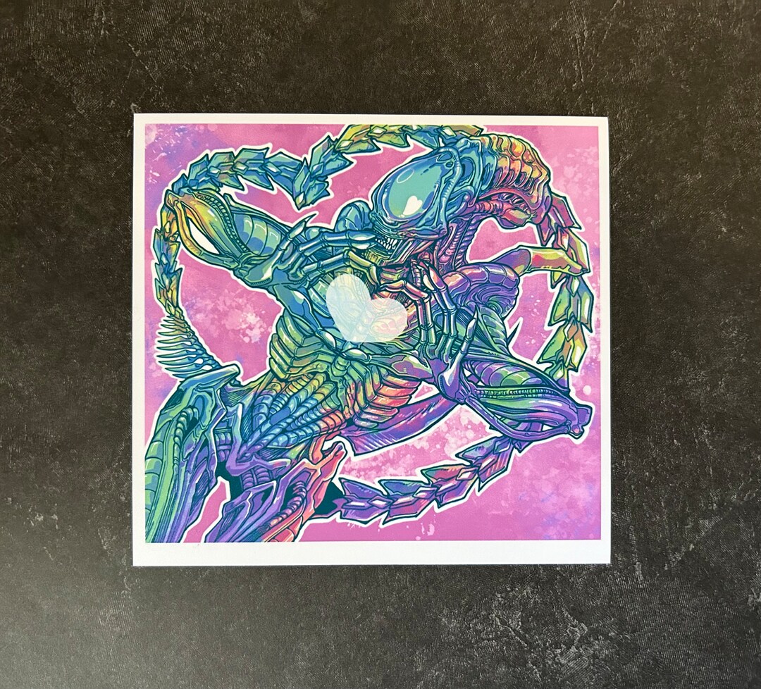 5"x5" Art Print | Pastel Idol Xenomorph Alien - Etsy