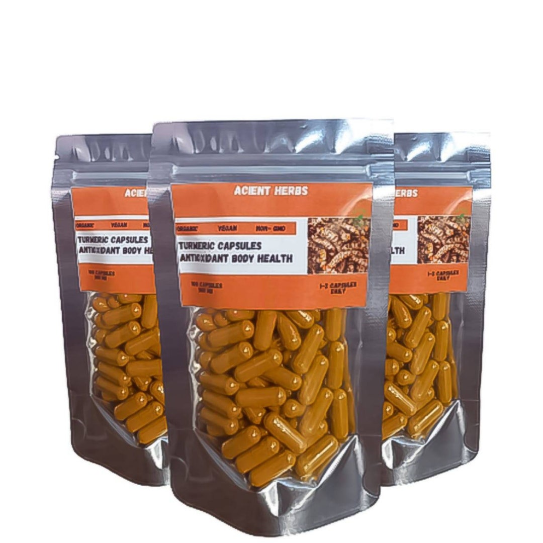Organic Pure Turmeric Capsules 10x Potency Turmeric Curcumin - Etsy