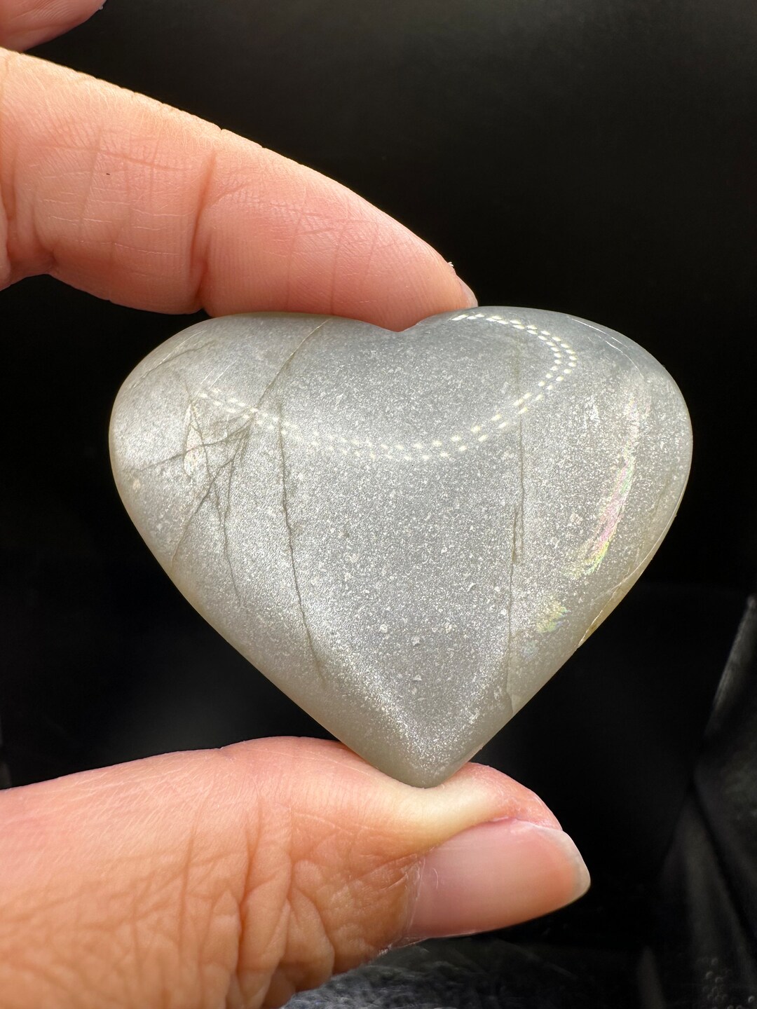 Flashy Sage Green Moonstone Crystal Heart - Etsy