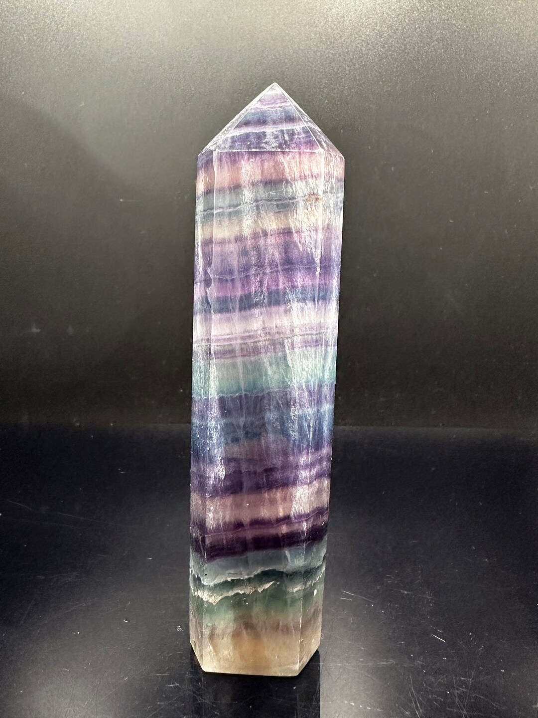 Gorgeous Natural Rainbow Fluorite Chakra Crystal Point Tower - Etsy