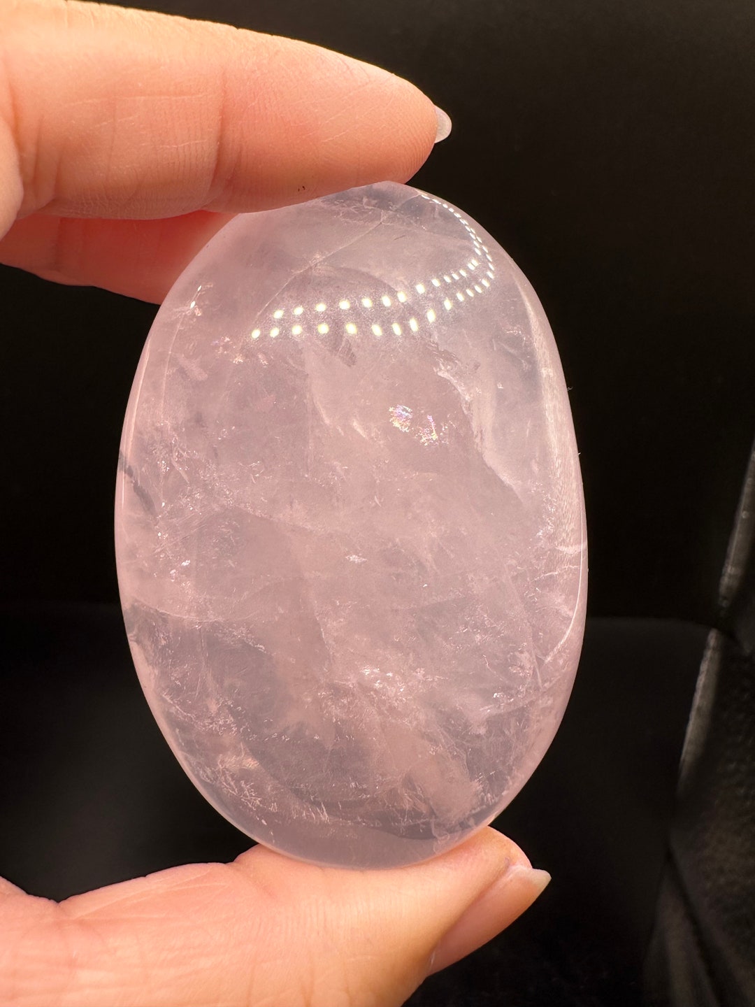 Rainbow Starlight Flash Periwinkle Rose Quartz Crystal Palm - Etsy